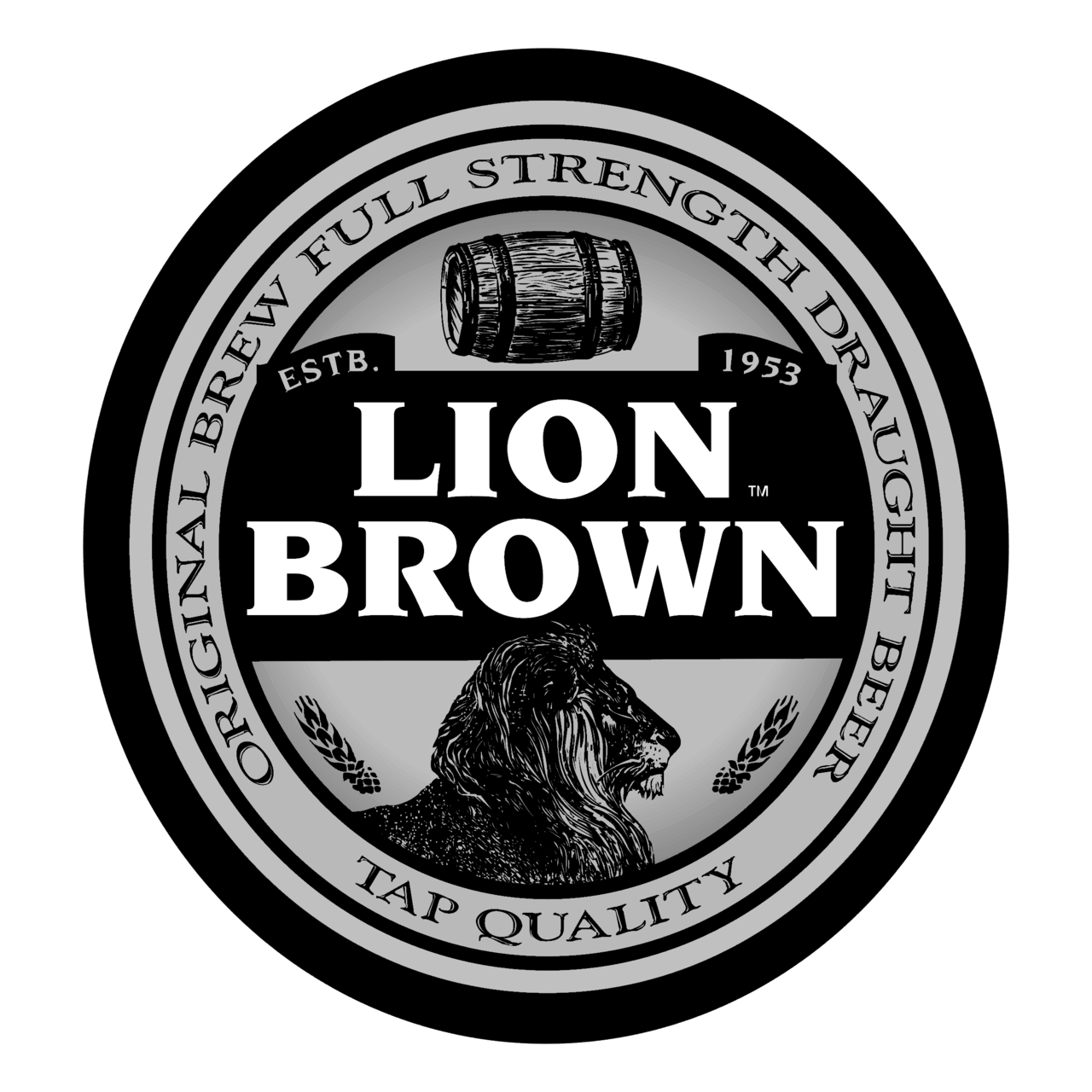 Lion Brown Logo Black and White – Brands Logos