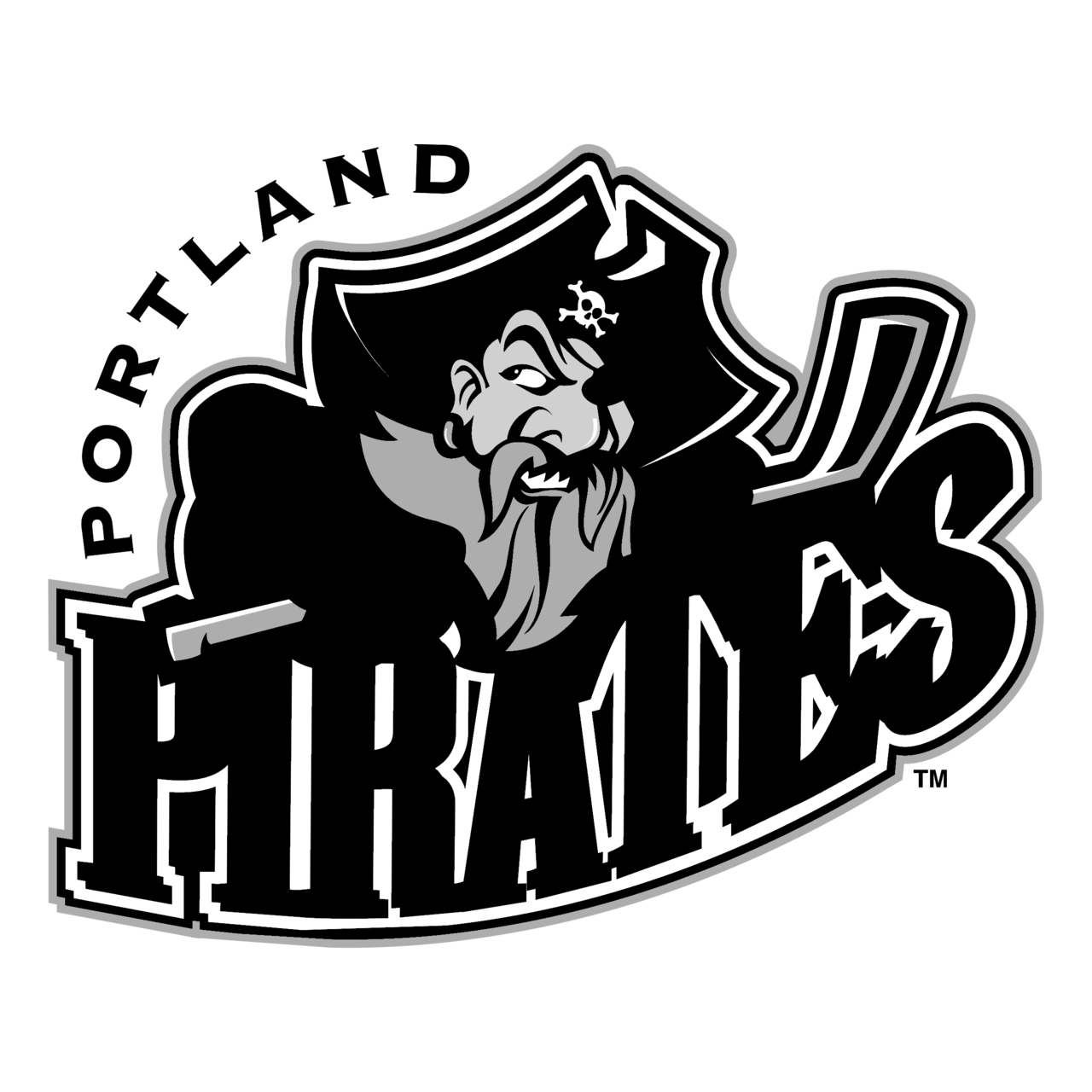 Portland Pirates Logo Black and White – Brands Logos