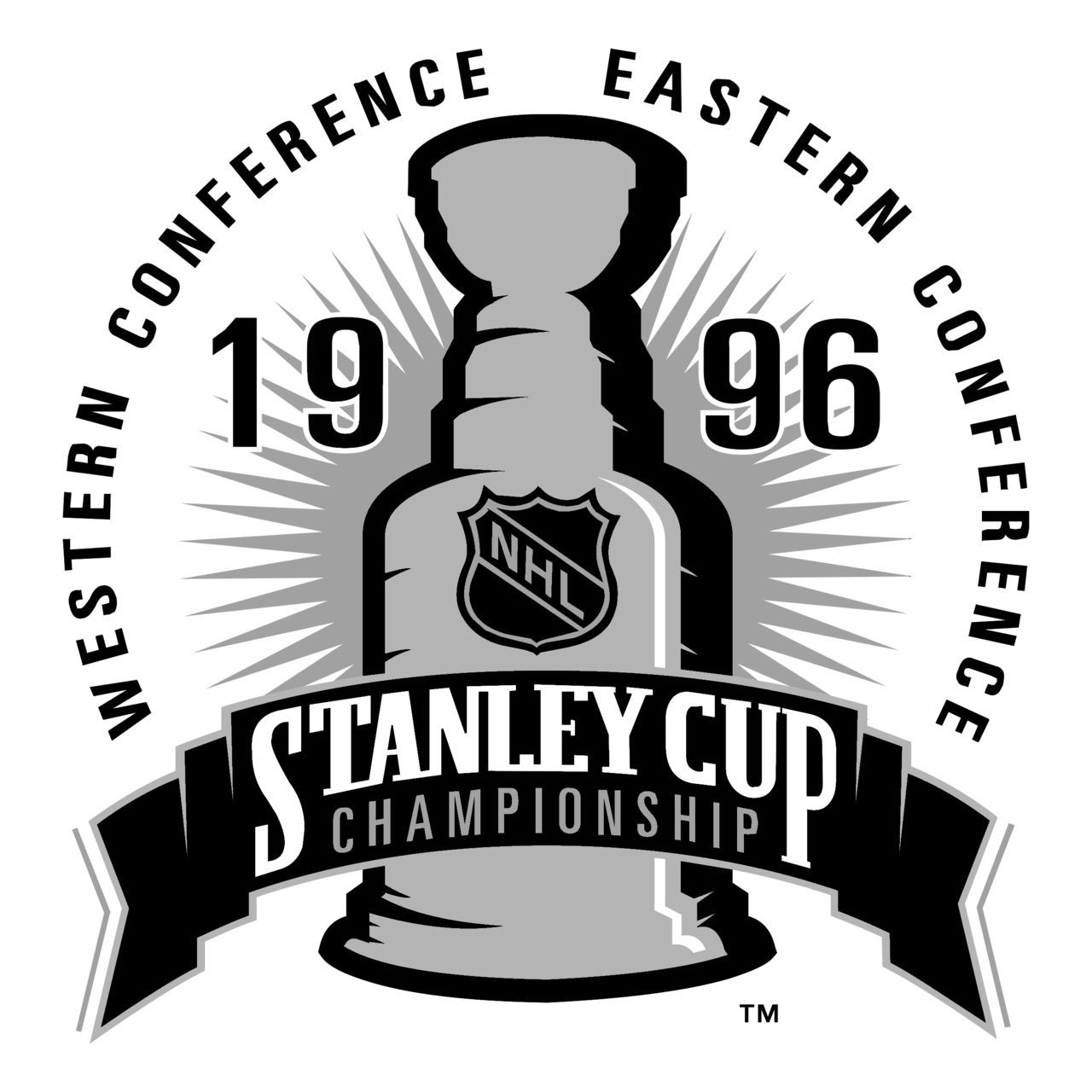 Stanley Cup 1996 Logo Black and White – Brands Logos